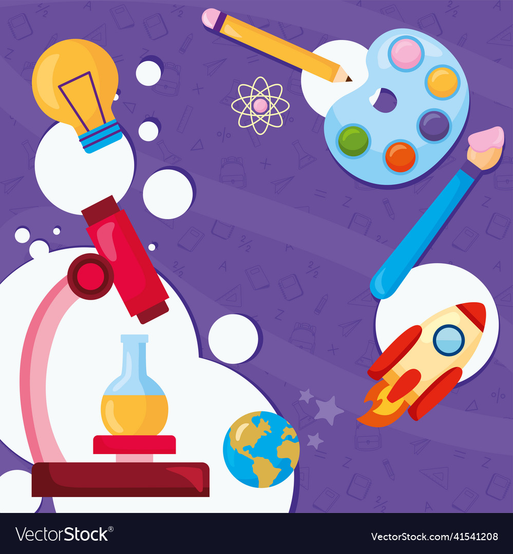 Education microscope design Royalty Free Vector Image