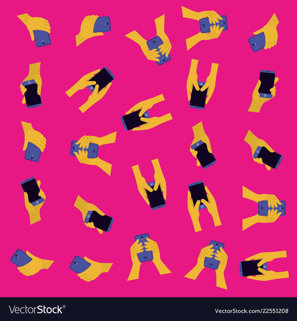 Hand using smartphone pattern Royalty Free Vector Image