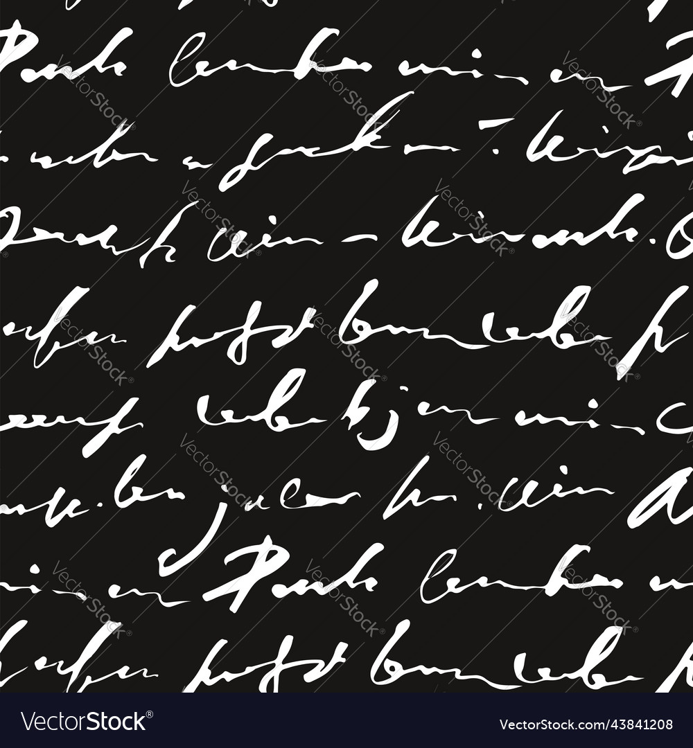 Handwritten abstract text seamless pattern Vector Image Handwritten abstract text seamless pattern Vector Image