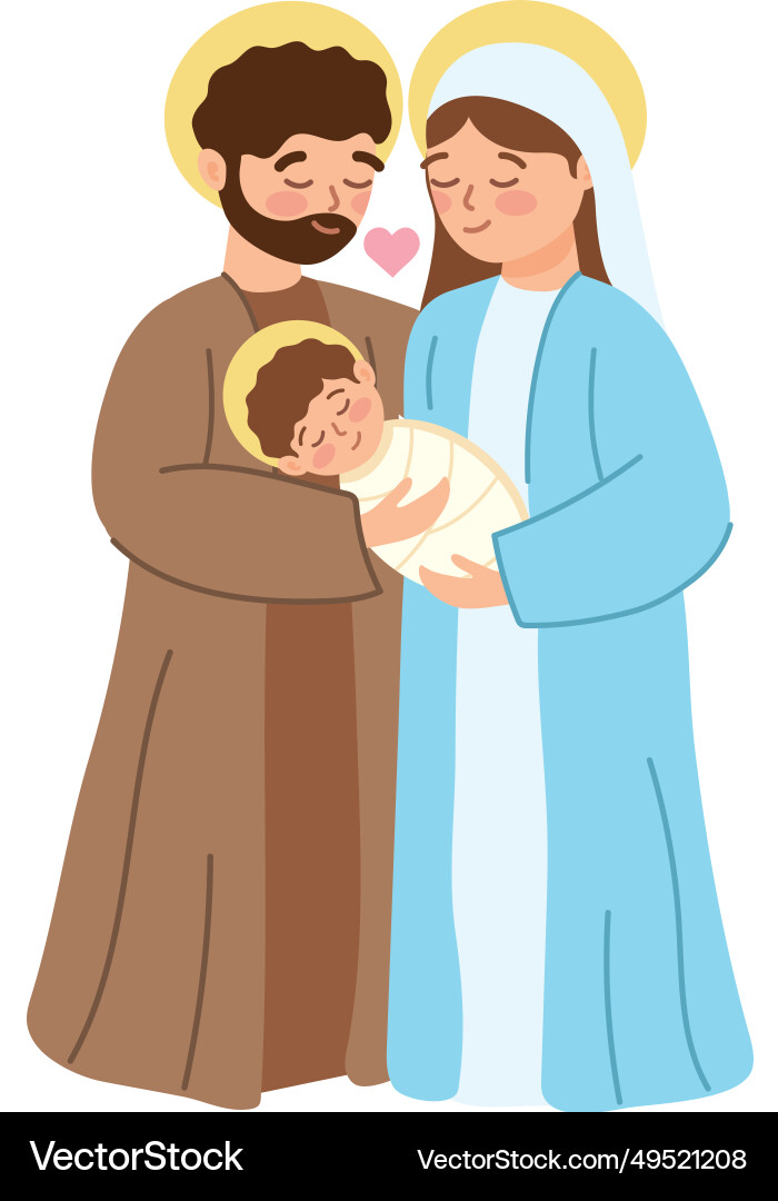 Holy family cartoon Royalty Free Vector Image - VectorStock