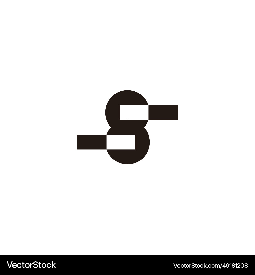 Letter s stripes geometric symbol simple logo Vector Image