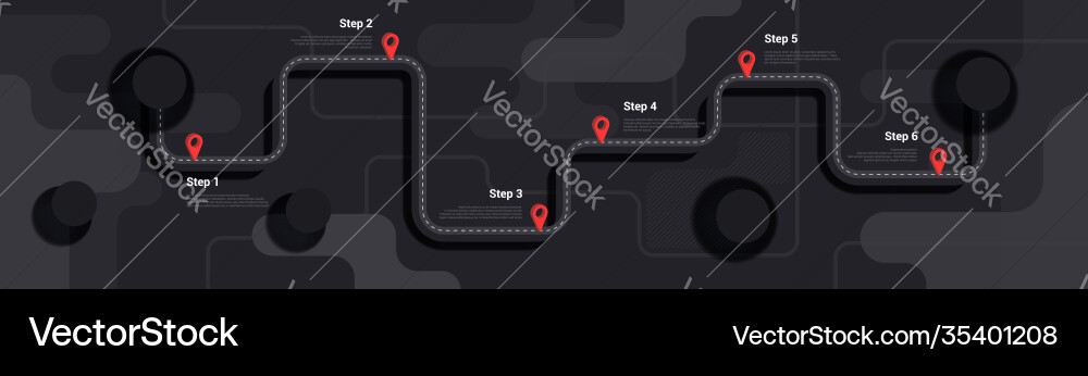Road map and journey route infographics template Vector Image