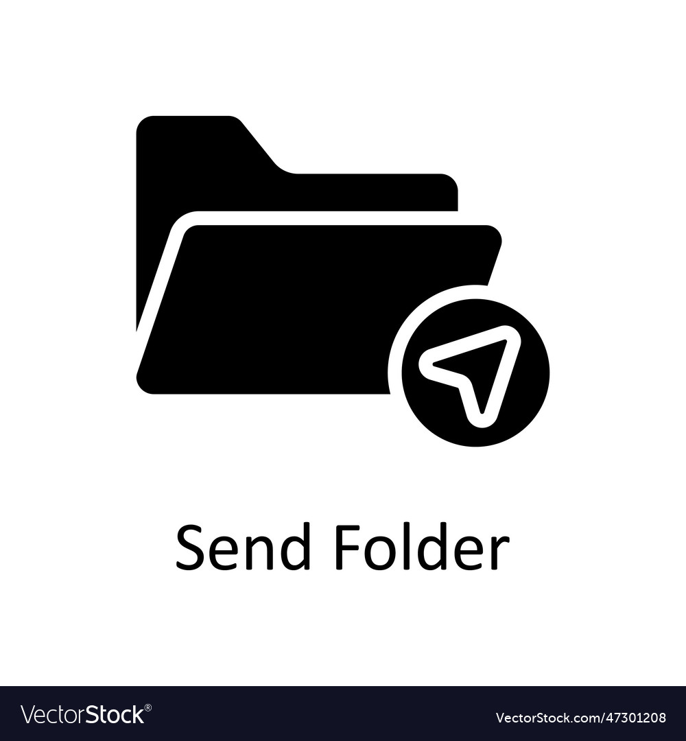 Send folder solid icon design Royalty Free Vector Image