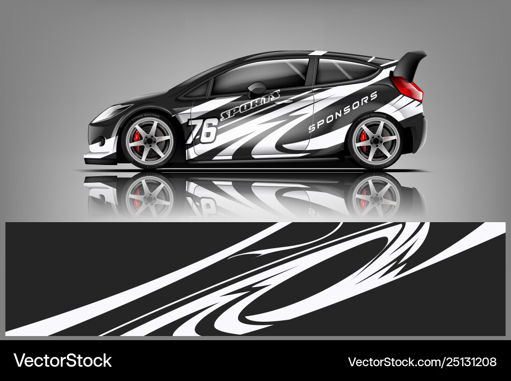Sport car racing wrap design Royalty Free Vector Image