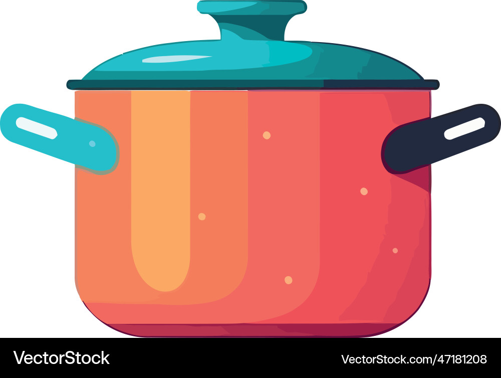 Stainless steel soup pot Royalty Free Vector Image