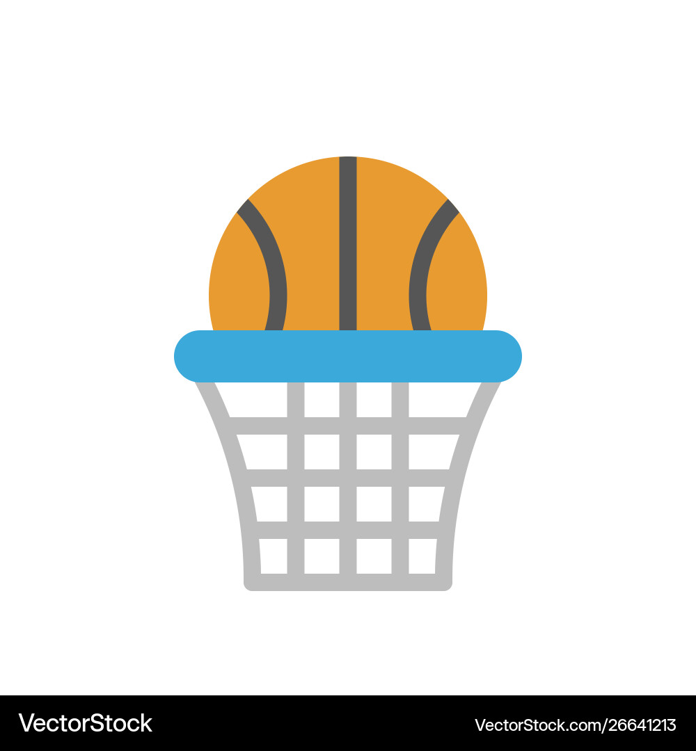 Basketball back to school flat design icon Vector Image