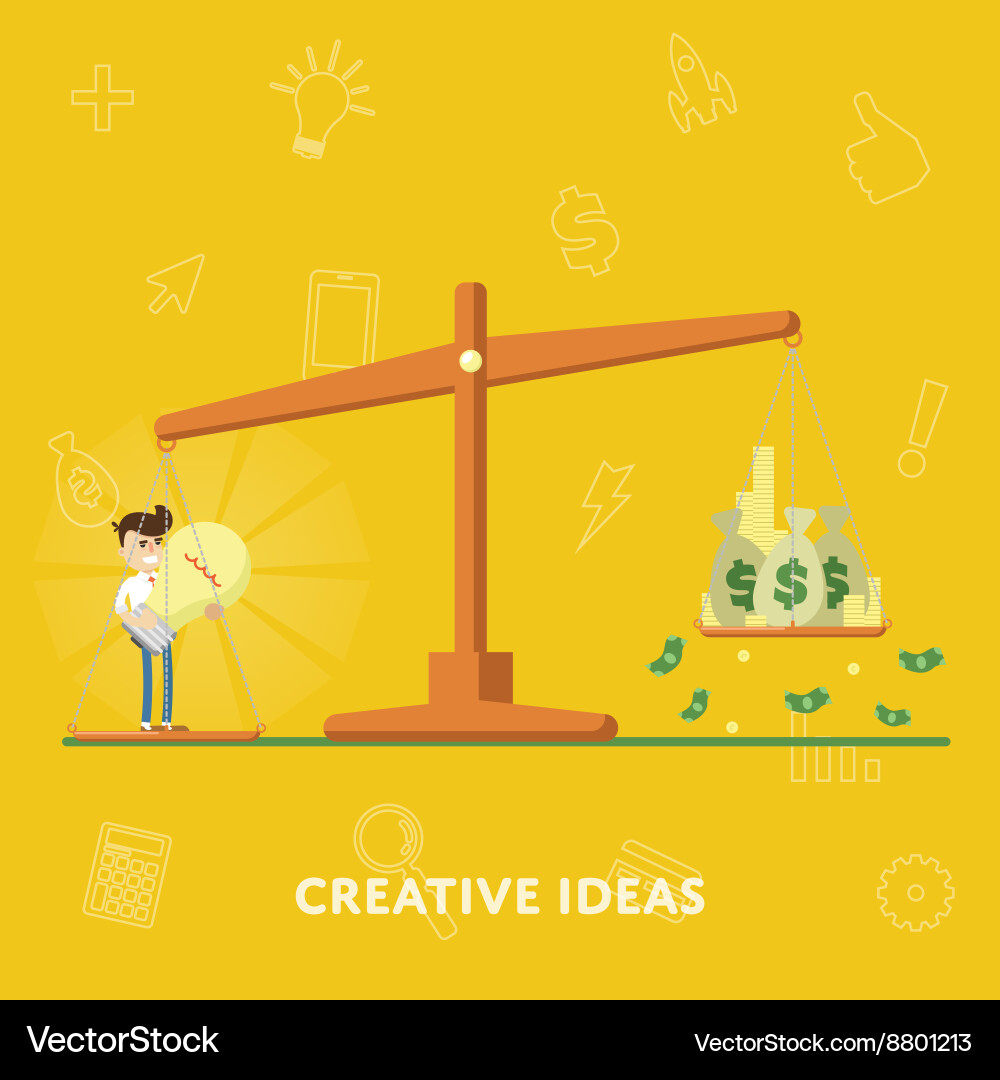 Business concept creative ideas more money Vector Image
