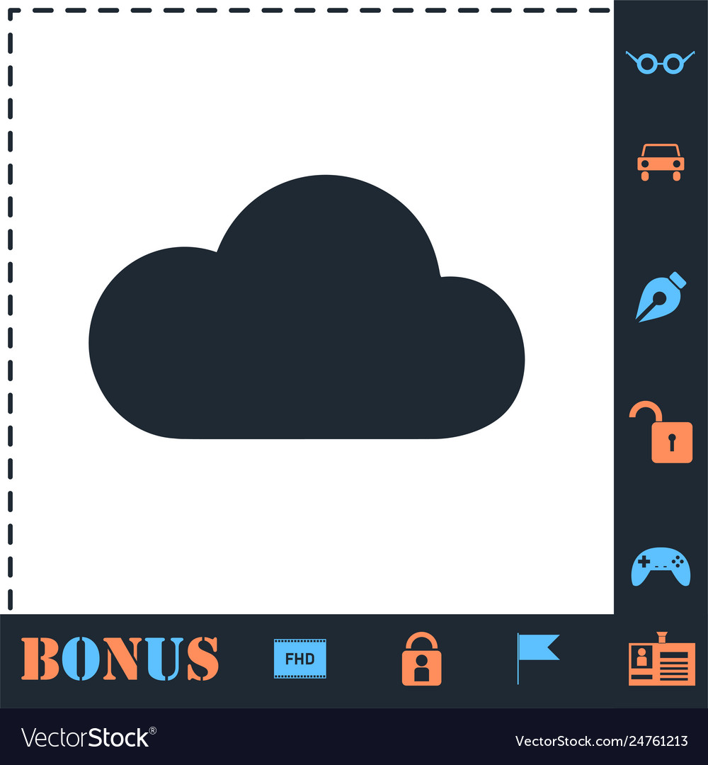 Cloud icon flat Royalty Free Vector Image - VectorStock