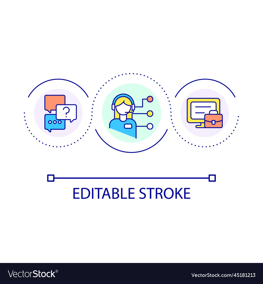 Customer service representative loop concept icon Vector Image