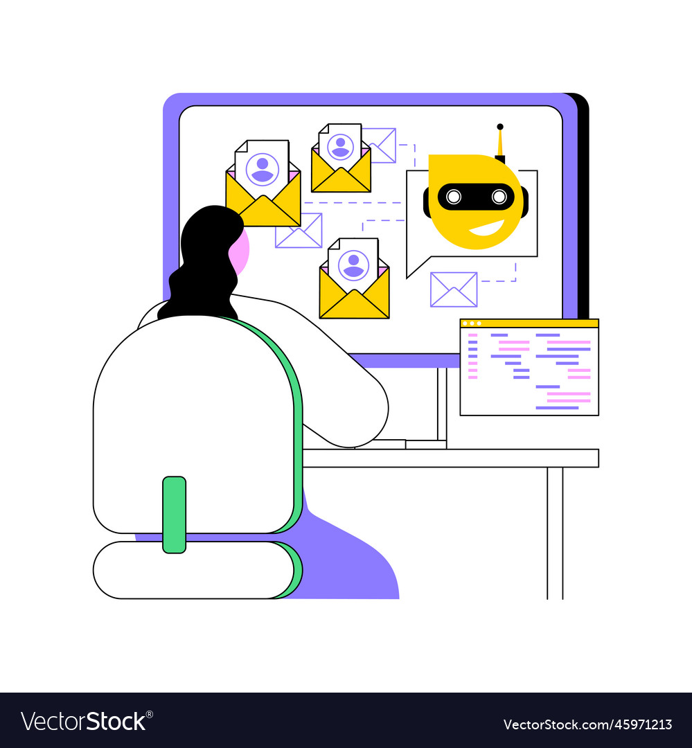 E-mail processing isolated cartoon Royalty Free Vector Image