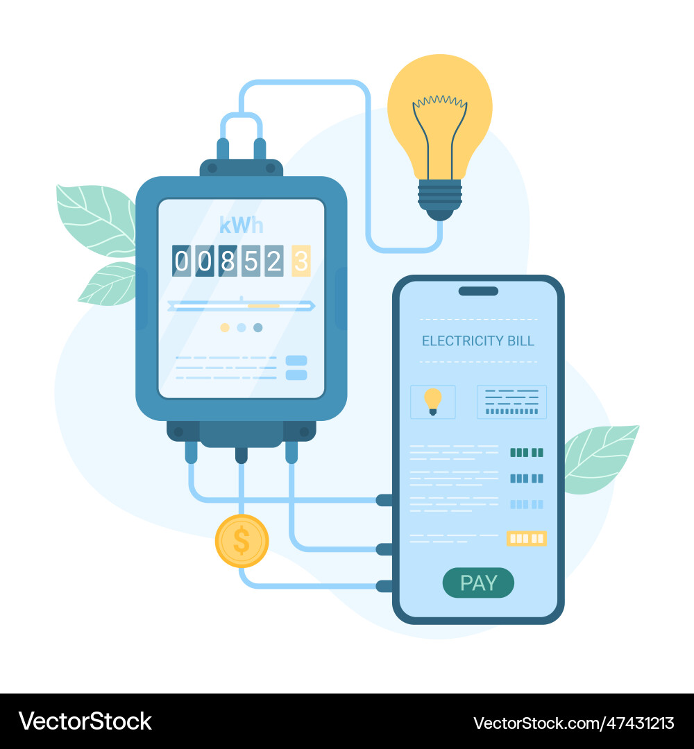 Electricity bill payment online mobile phone Vector Image