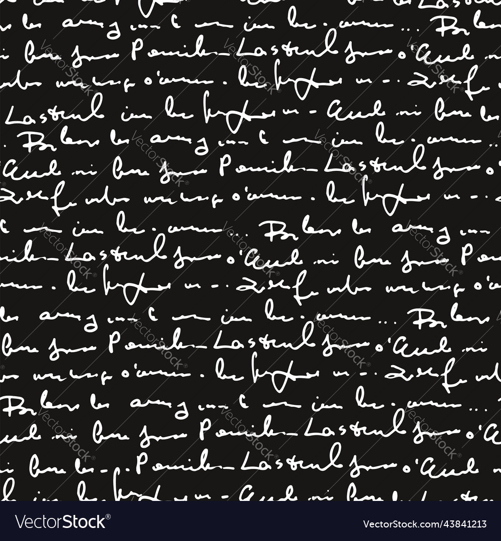 Handwritten abstract text seamless pattern Vector Image Handwritten abstract text seamless pattern Vector Image