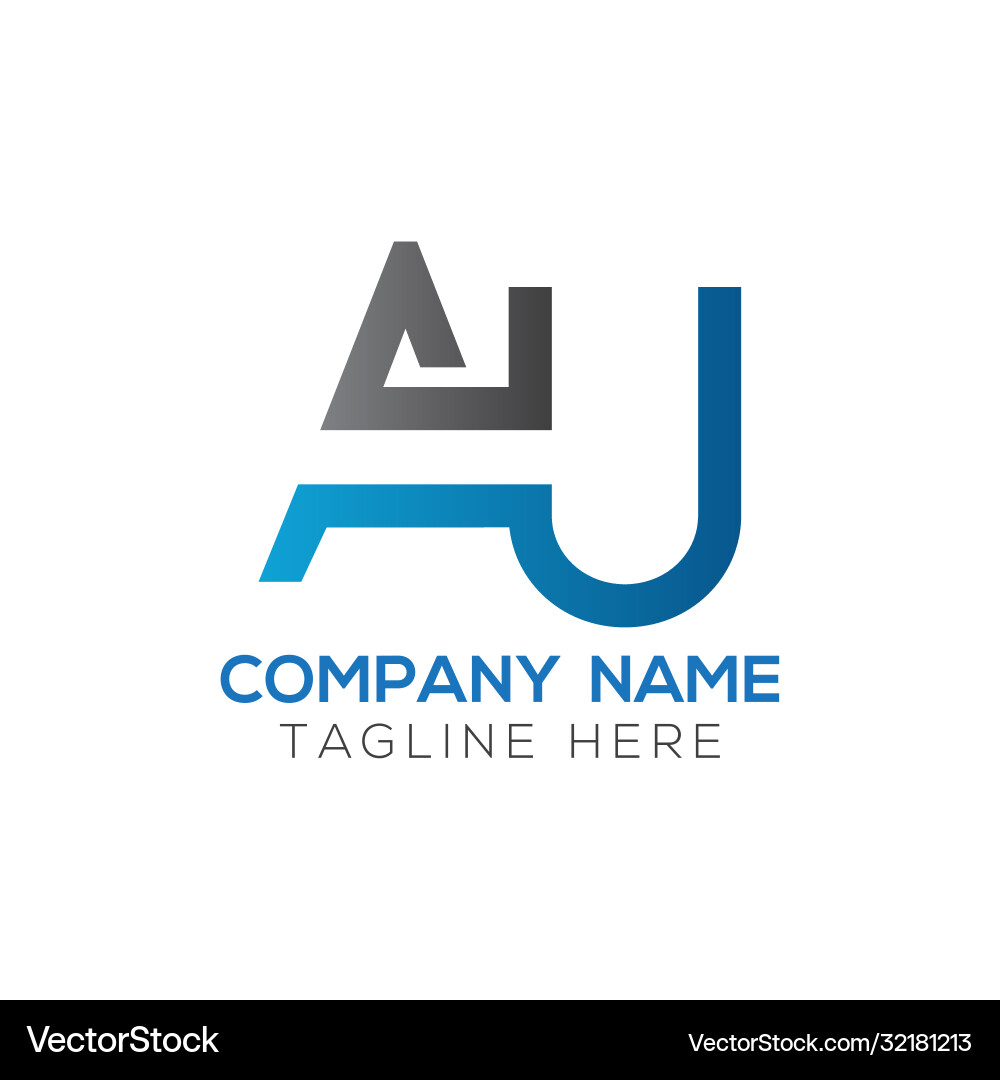 Initial au letter logo design modern business Vector Image