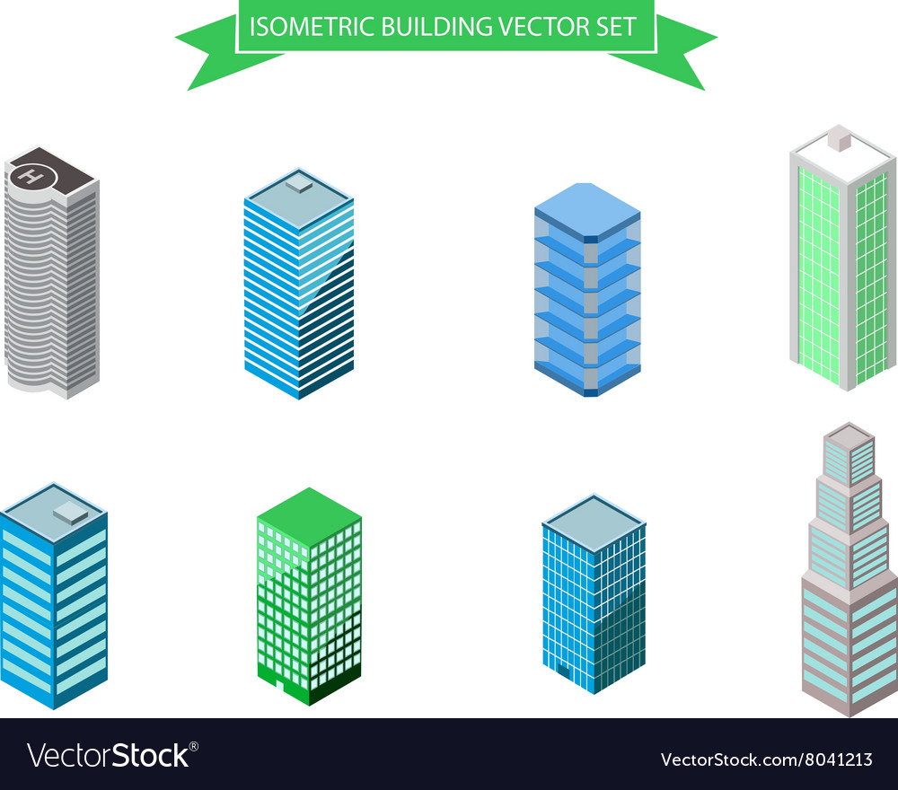 Isometric building Royalty Free Vector Image - VectorStock