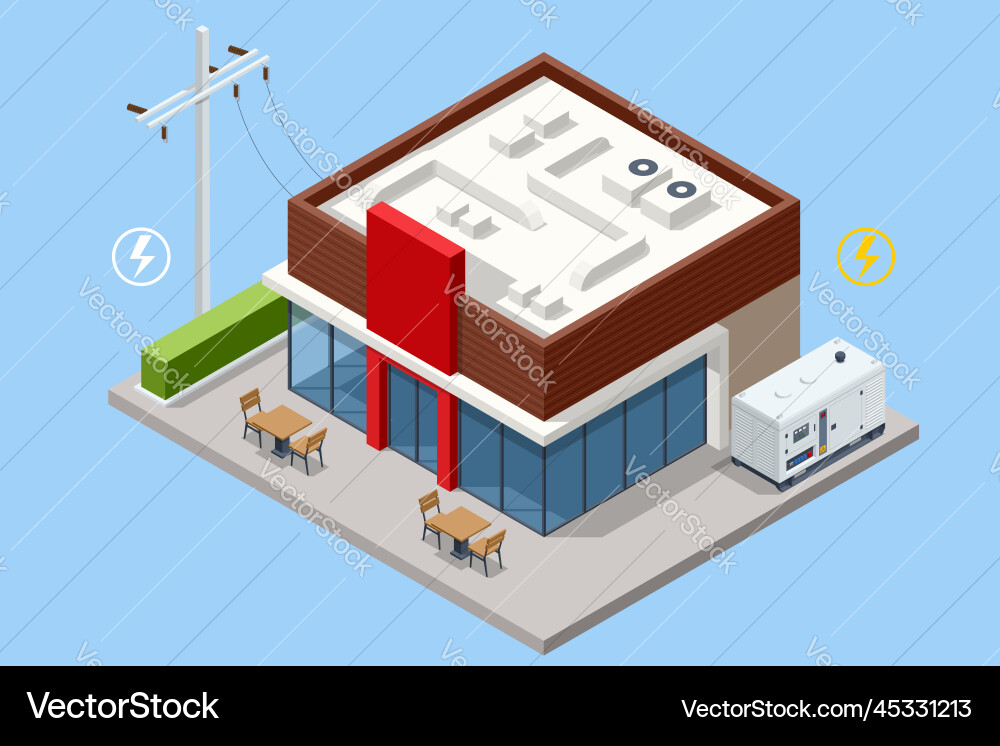 Isometric mobile industrial diesel power generator