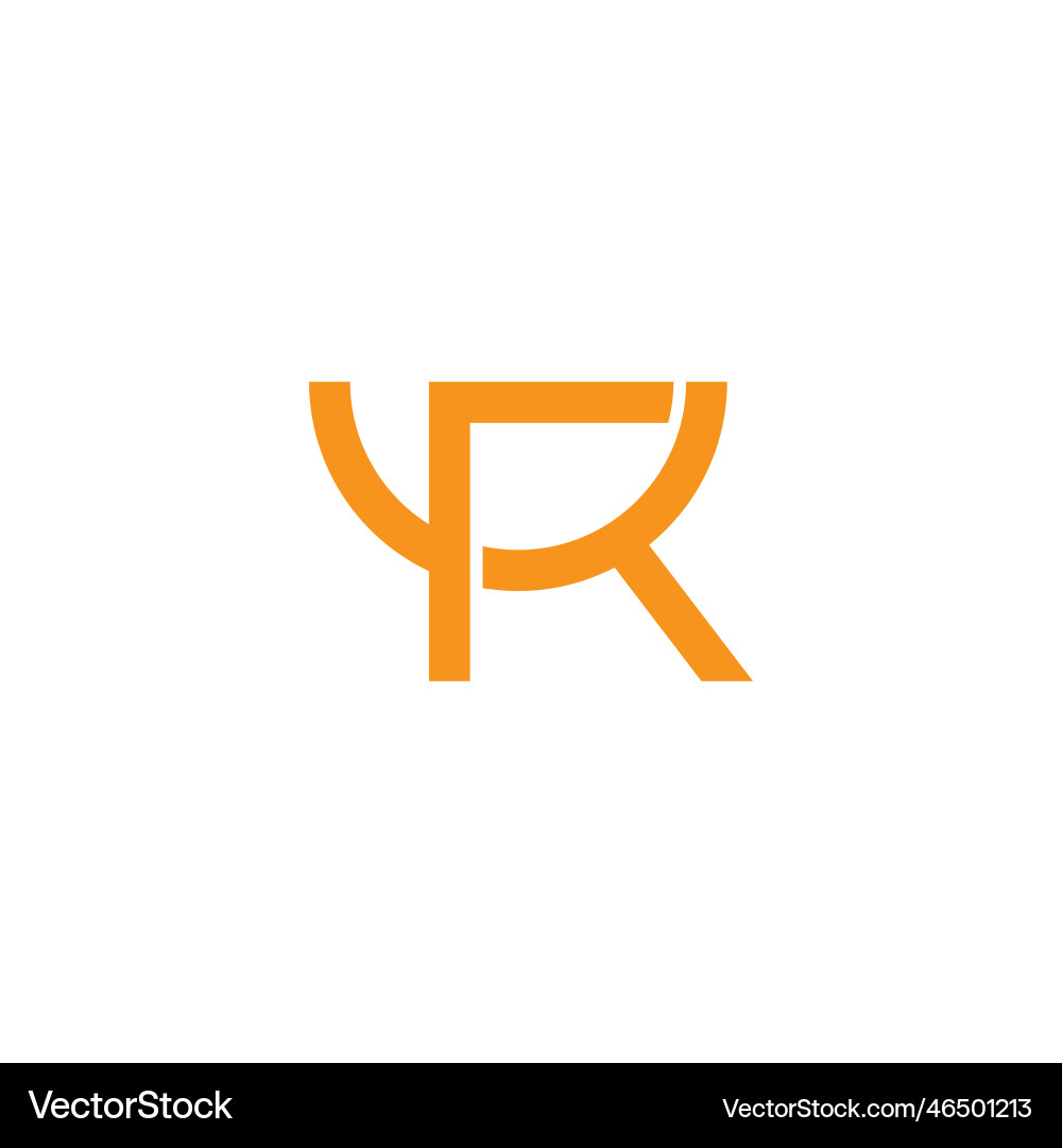 Letter ry smile simple geometric line logo Vector Image