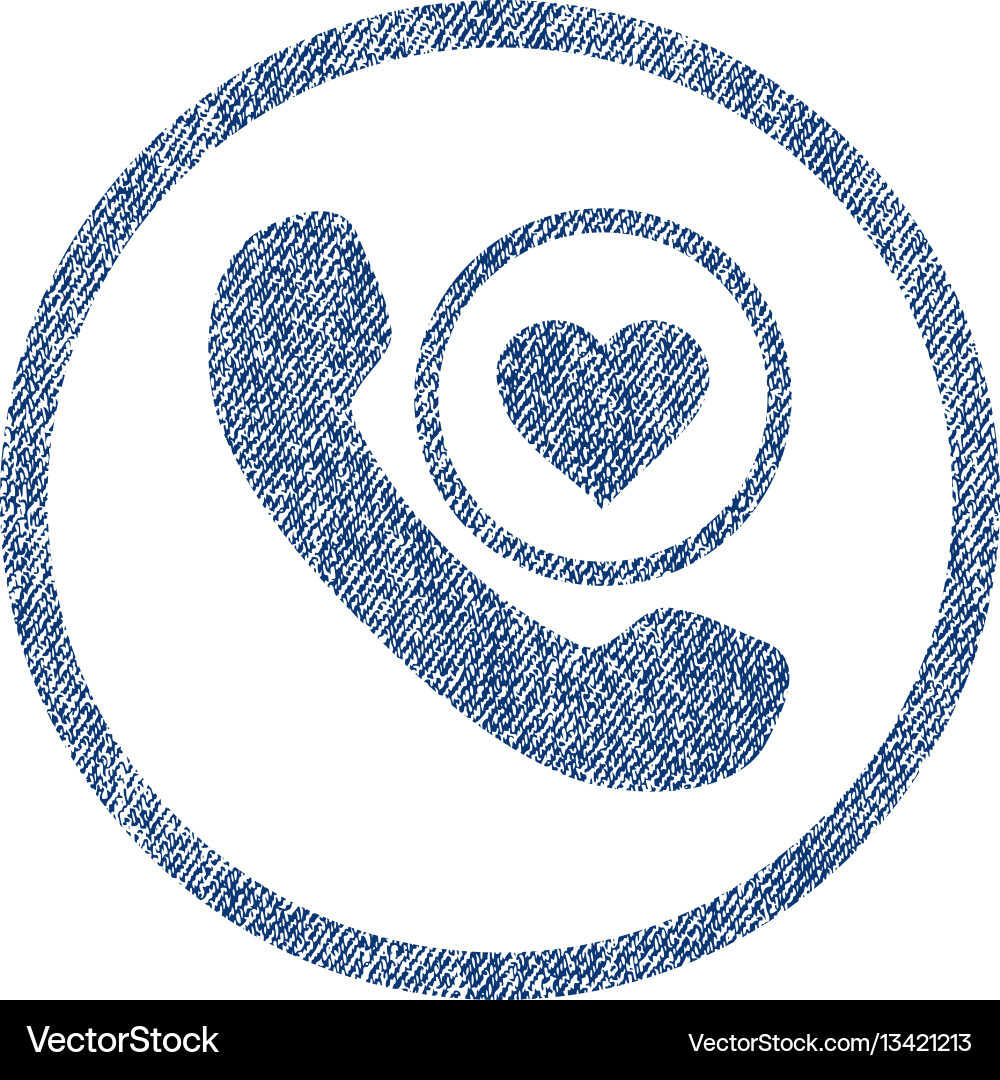 Love phone call rounded fabric textured icon Vector Image