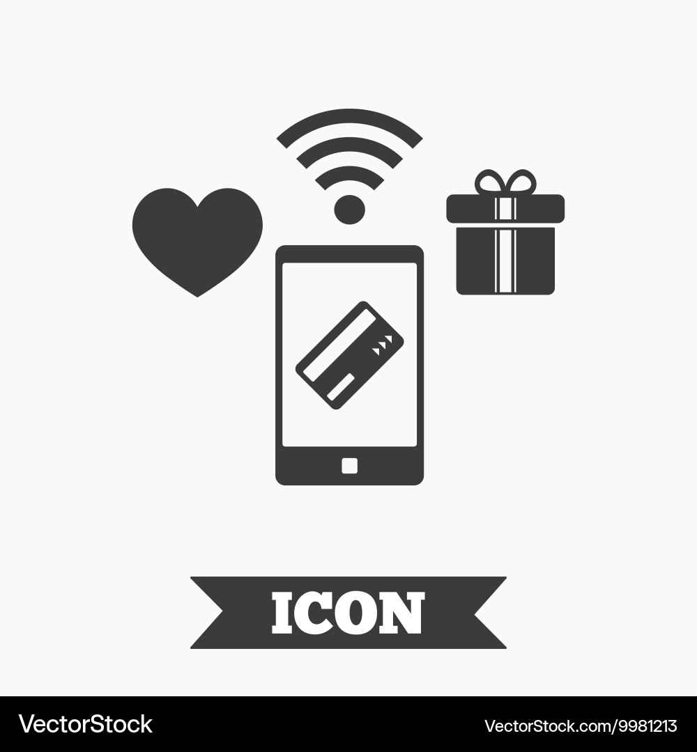 Mobile payments icon smartphone credit card Vector Image