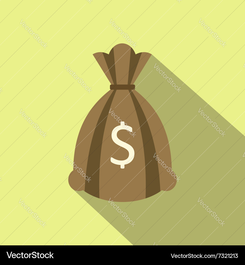 Money bag or sack flat icon Royalty Free Vector Image