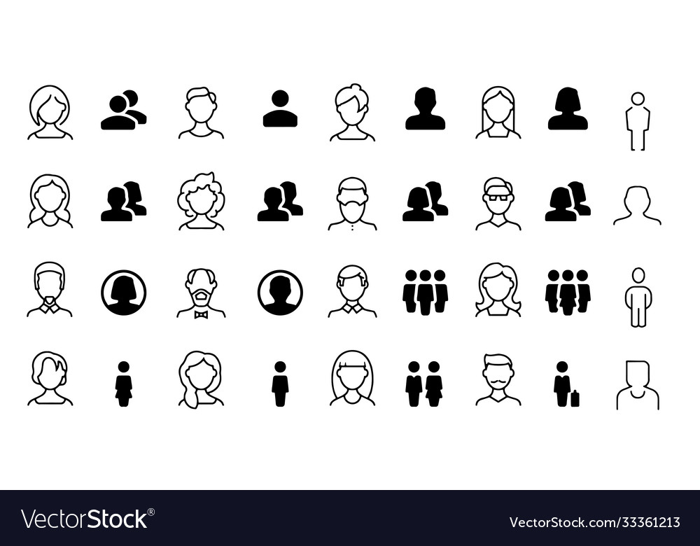 User icon set Royalty Free Vector Image - VectorStock
