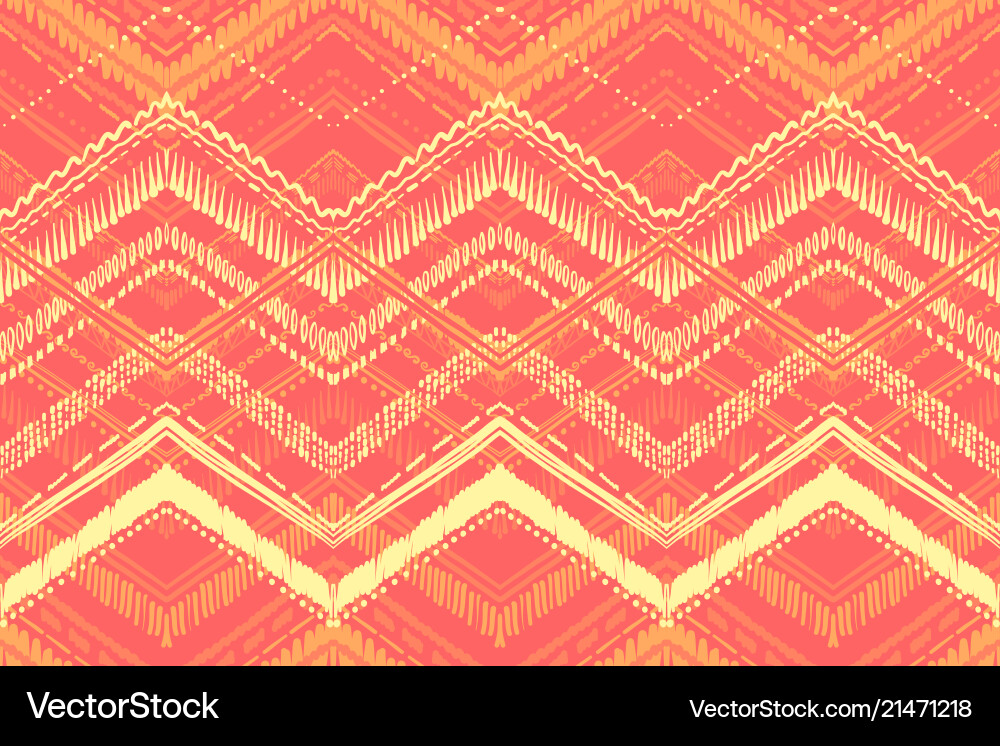 Abstract ikat and boho style handcraft fabric Vector Image