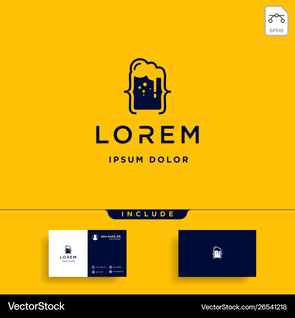Beer code logo design bar coding simple line Vector Image