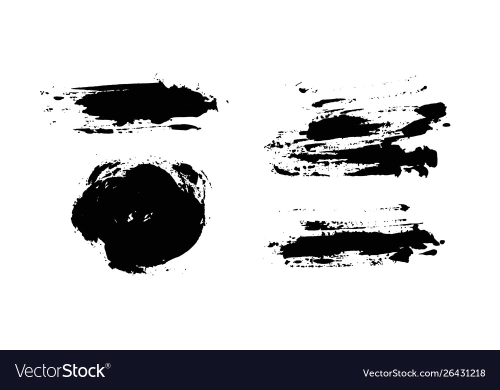 Brush strokes paintbrush set grunge Royalty Free Vector