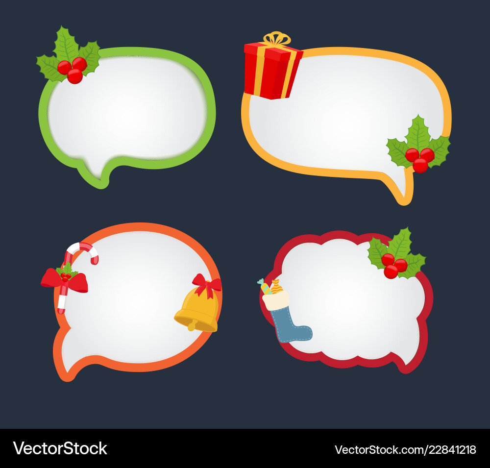 Cartoon bubble speech for christmas dialog Vector Image