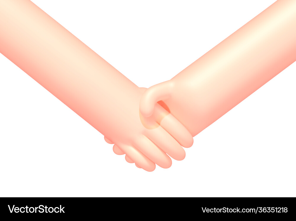 Cartoon business handshake isolated Royalty Free Vector