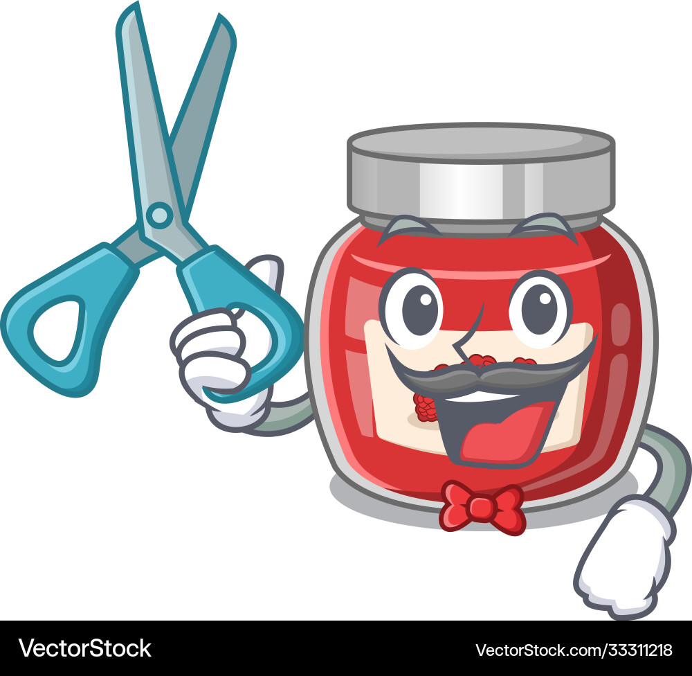 Cartoon character sporty barber raspberry jam Vector Image