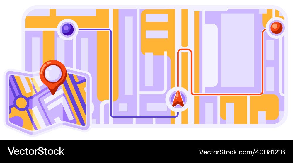 City map background design with markers and flags Vector Image