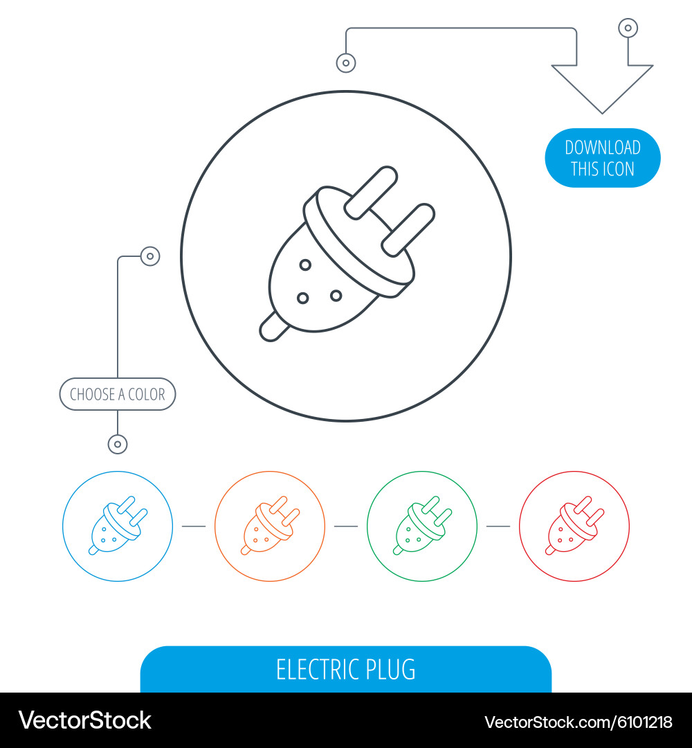 Electric plug icon european socket sign Royalty Free Vector