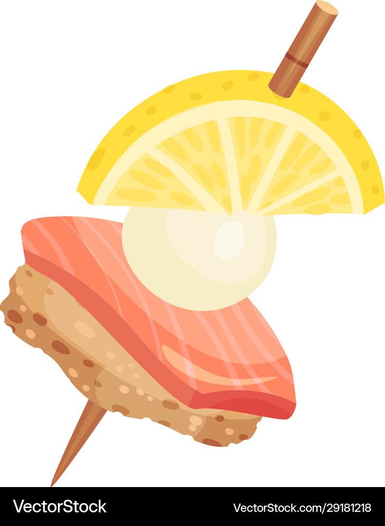 Fresh appetizer for banquets isolated on white Vector Image