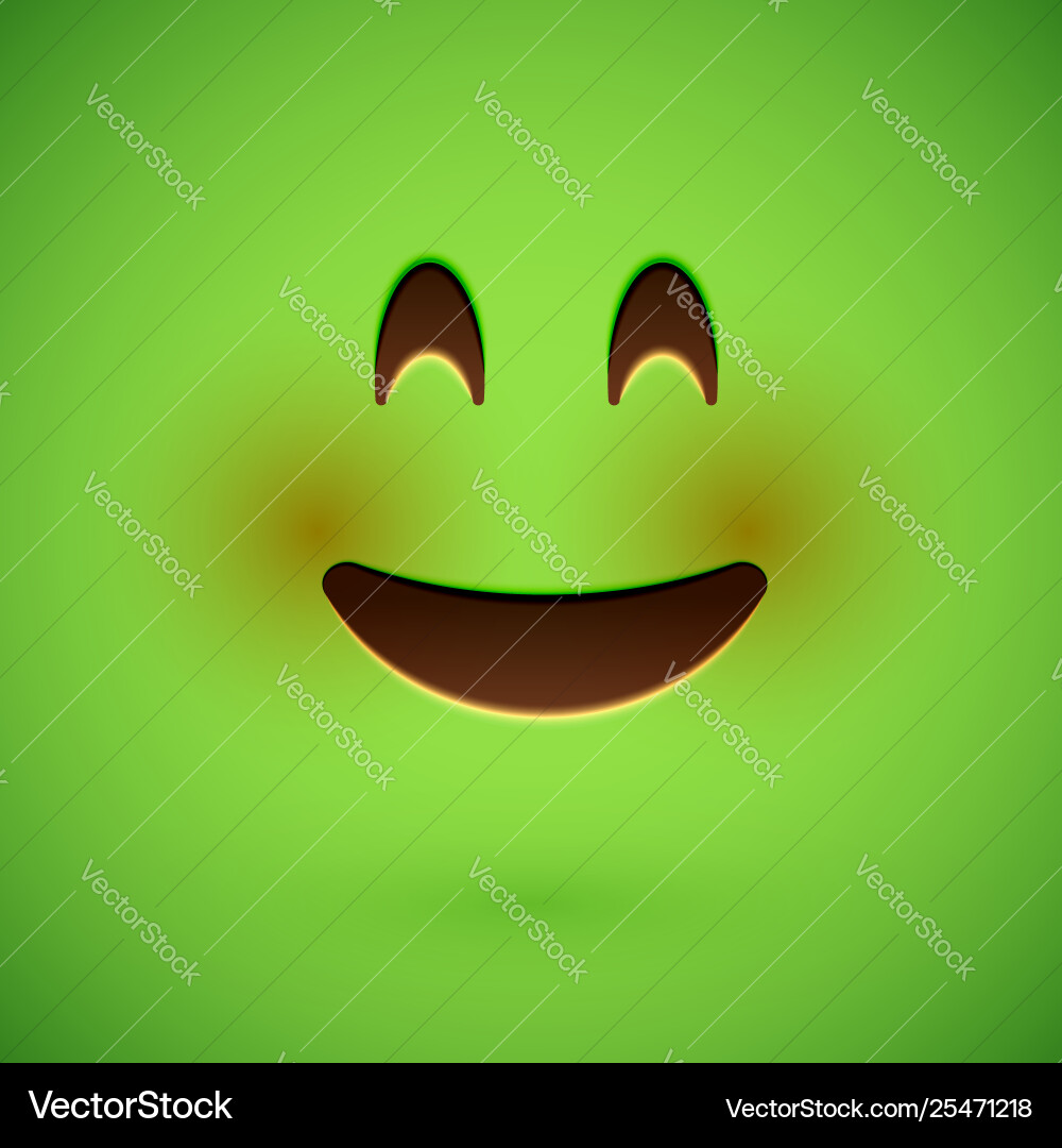 Green realistic emoticon smiley face Royalty Free Vector