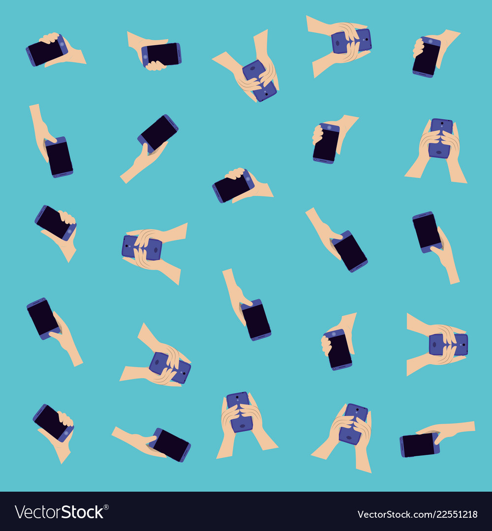Hand using smartphone pattern Royalty Free Vector Image