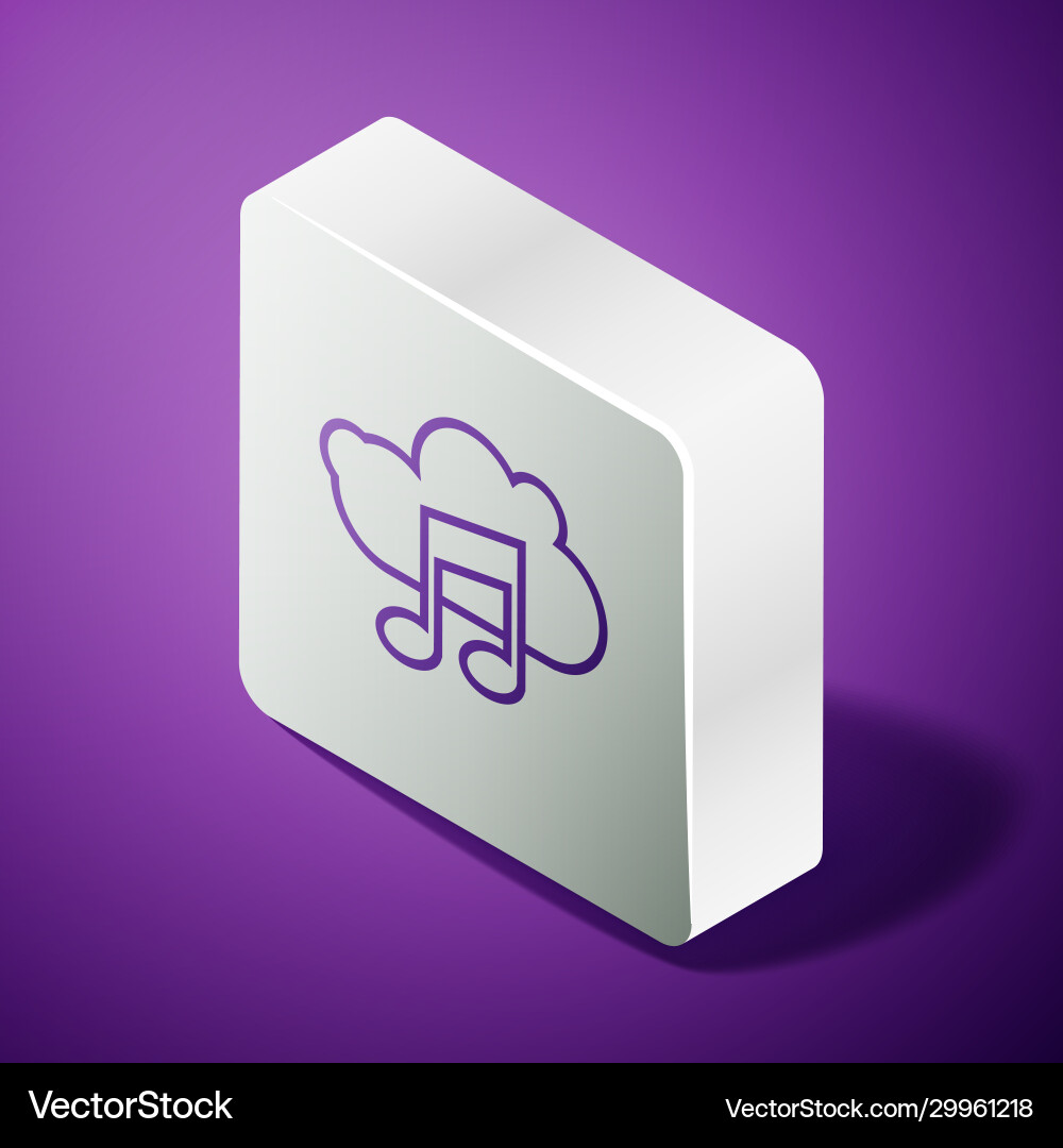 Isometric line music streaming service icon Vector Image