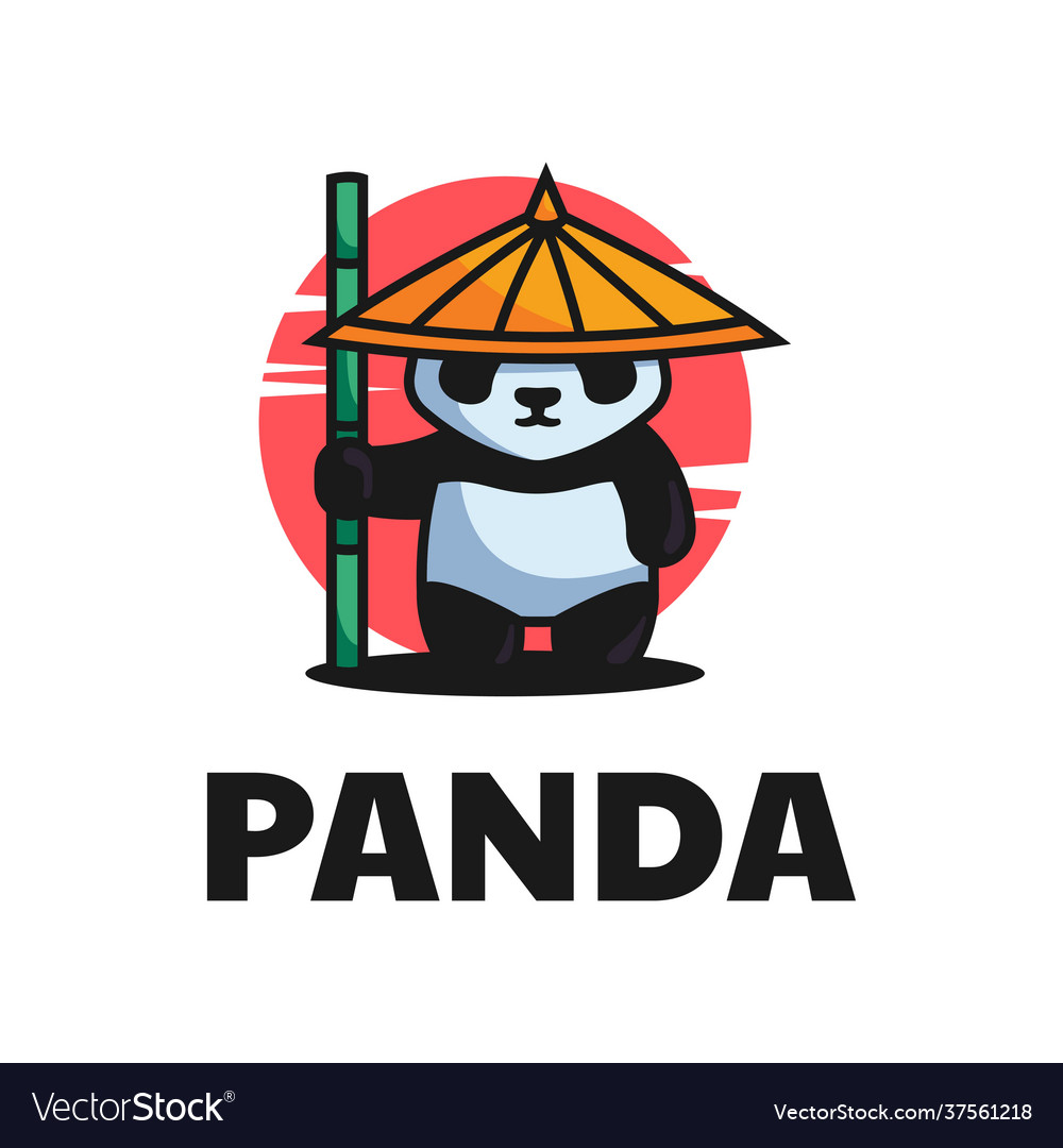 Logo panda mascot cartoon style Royalty Free Vector Image