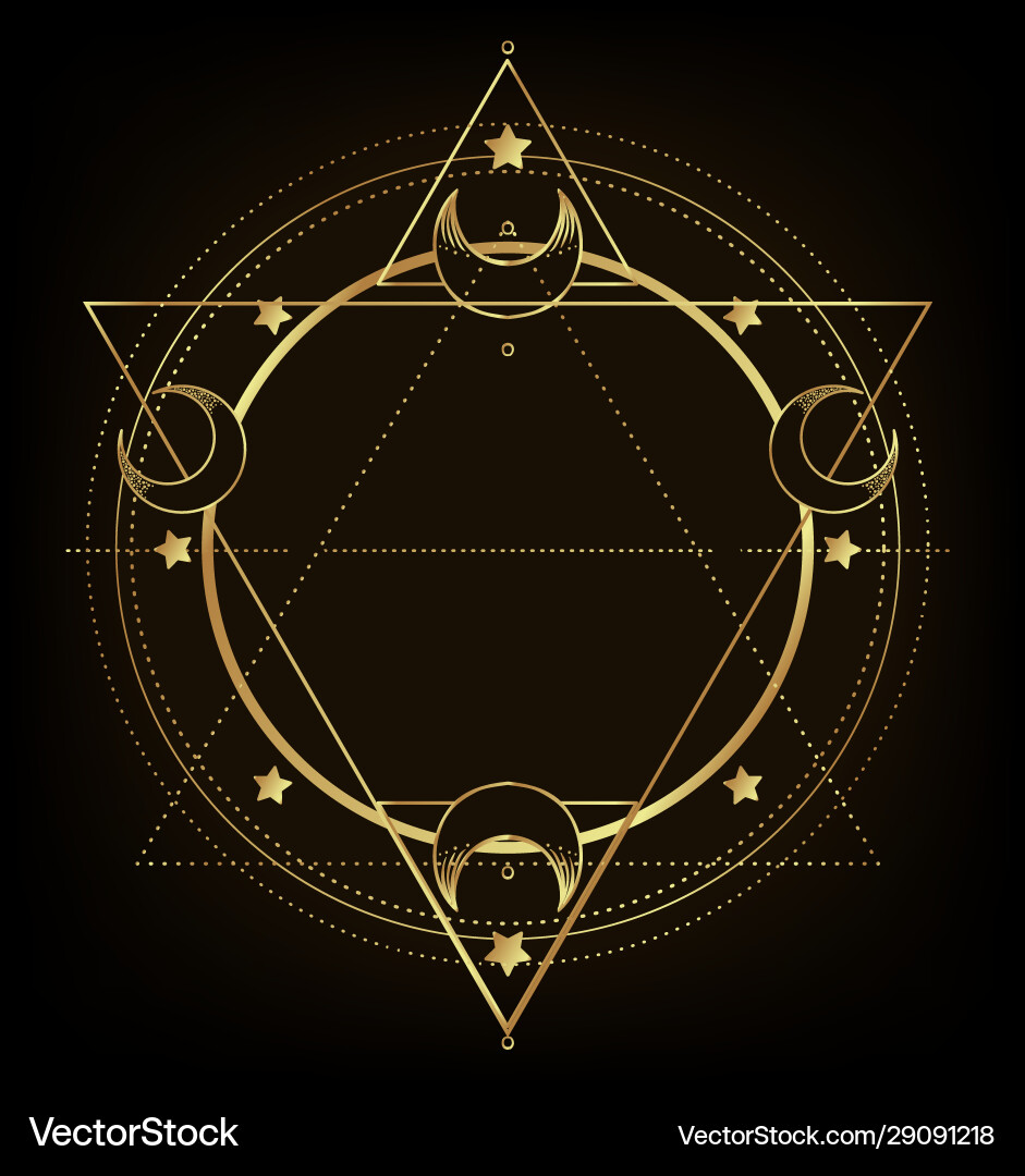 Moon frame sacred geometry ayurveda symbol Vector Image