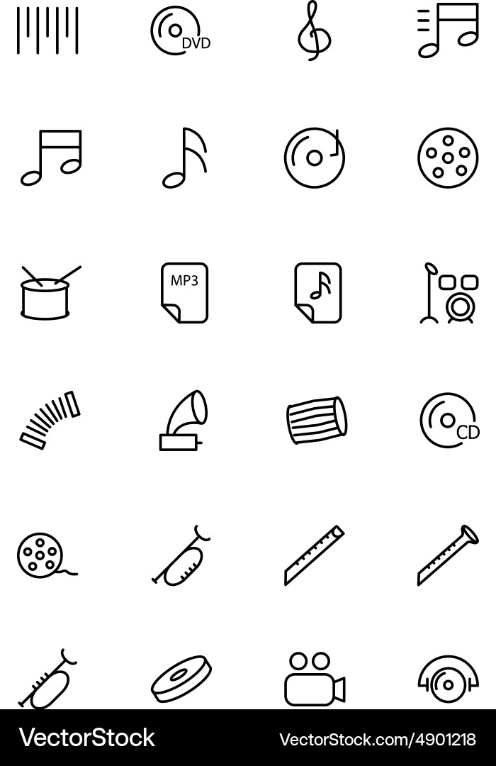 Music line icons 2 Royalty Free Vector Image - VectorStock