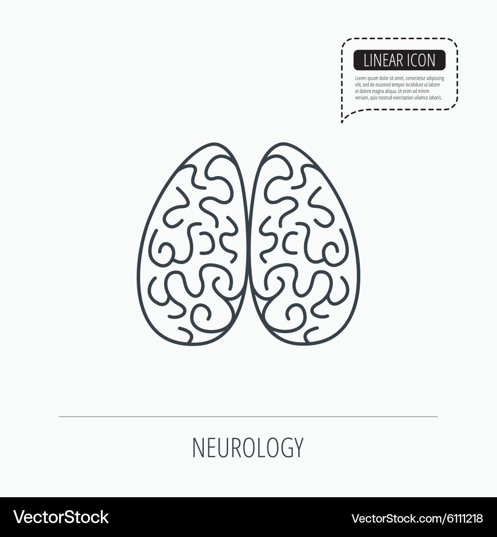 Neurology icon human brain sign Royalty Free Vector Image