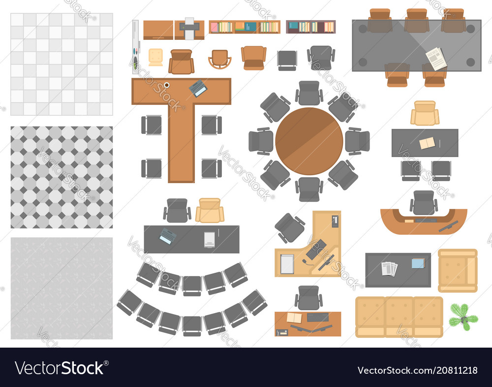 Office workplace elements - set modern Royalty Free Vector
