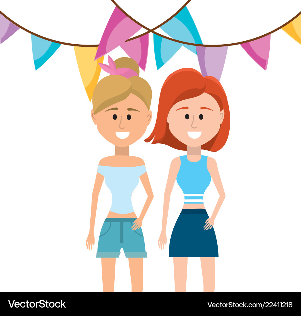 People party cartoons Royalty Free Vector Image