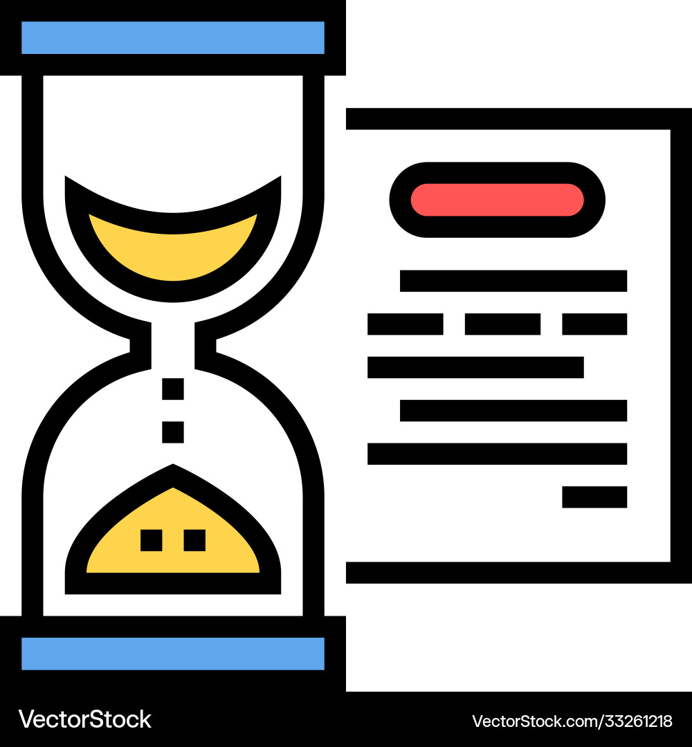 Performing tasks time color icon Royalty Free Vector Image