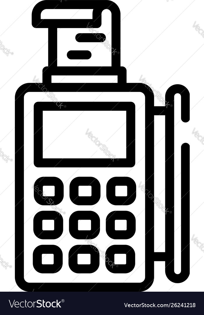 Pos machine icon outline style Royalty Free Vector Image Pos machine icon outline style Royalty Free Vector Image