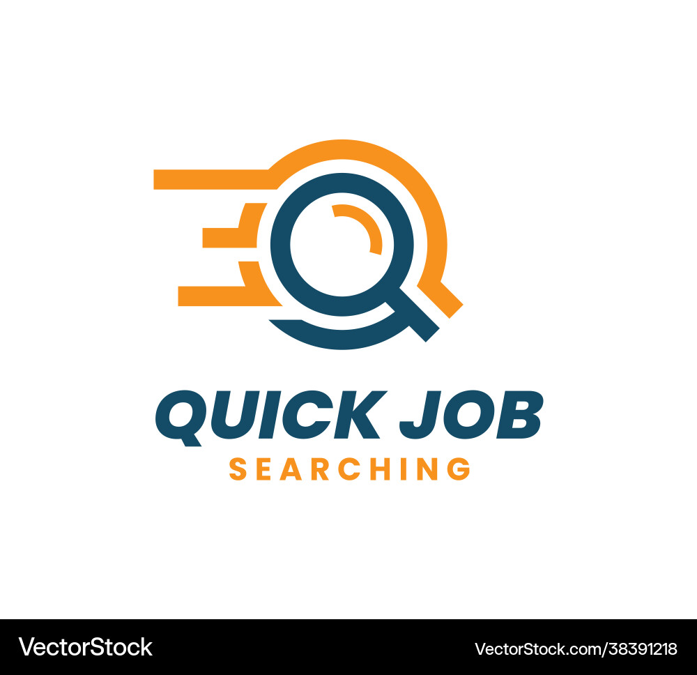 Quick job logo template design fast search logo Vector Image