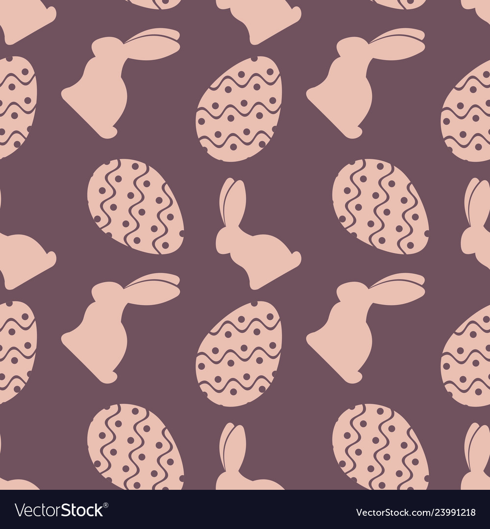 Seamless easter pattern with eggs and rabbit Vector Image