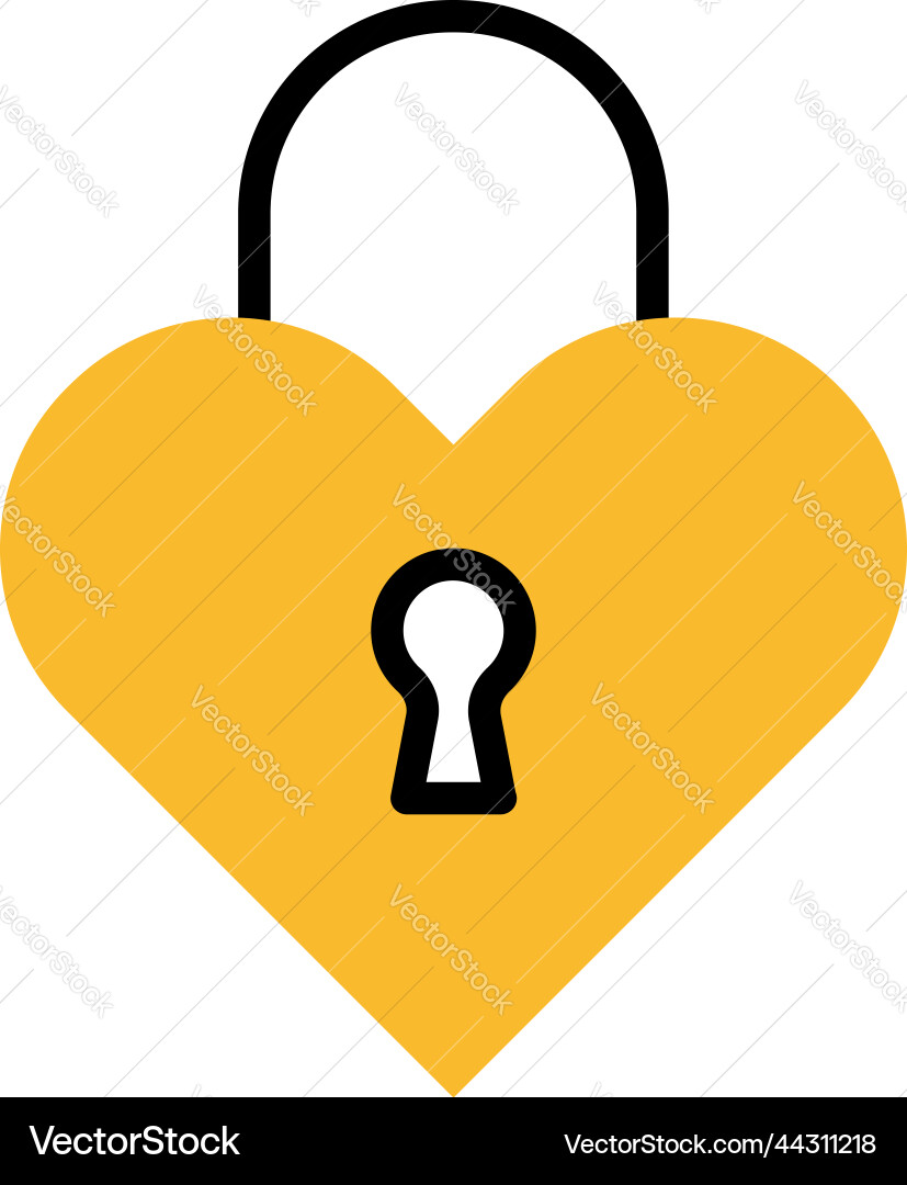 Valentines day heart lock on a white background Vector Image