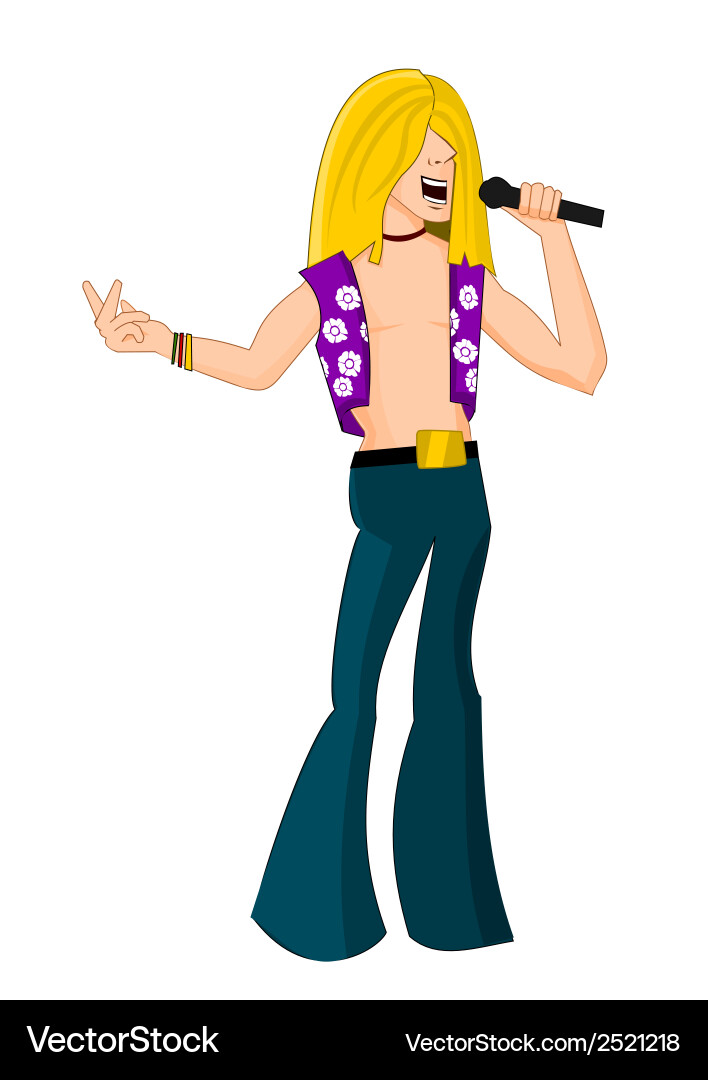 Vintage cartoon singer Royalty Free Vector Image
