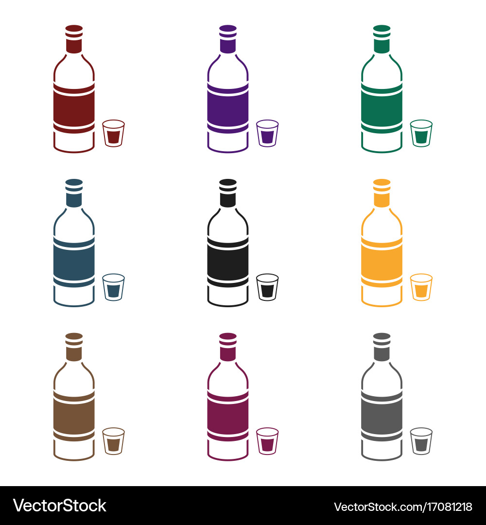 Vodka icon in black style isolated on white Vector Image