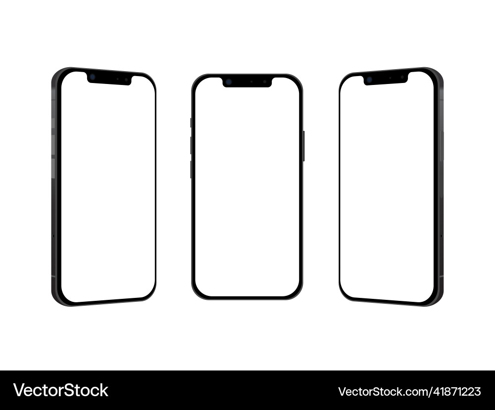 3d abstract black mobile phone isolated on white Vector Image